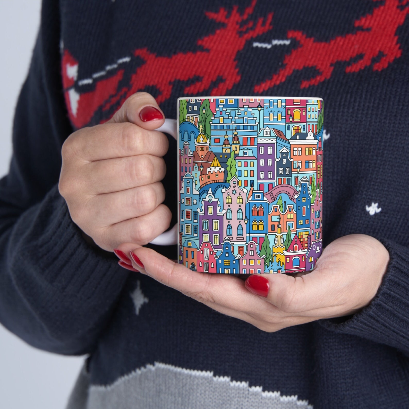 Amsterdam Coffee Mug, Cute Amsterdam Houses Mug, Amsterdam Gift ...