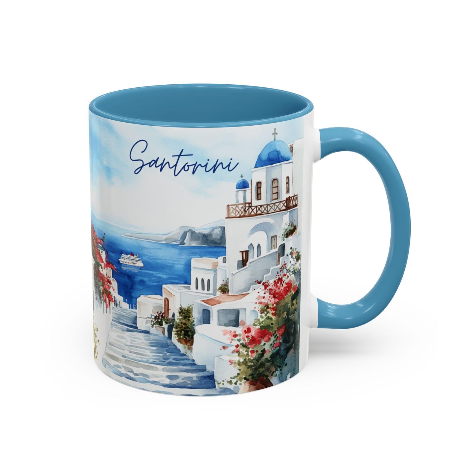 Santorini Mug, Greece Mug ,accent Coffee Mug, 11oz - Etsy