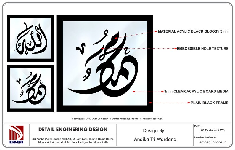 3D Ayat Tauhed / Tauhid Islamic Wall Art Muslim Gifts - Etsy
