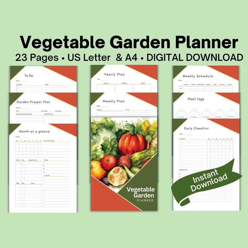 Printable Vegetable Garden Planner, Garden Journal, Vegetable Garden ...