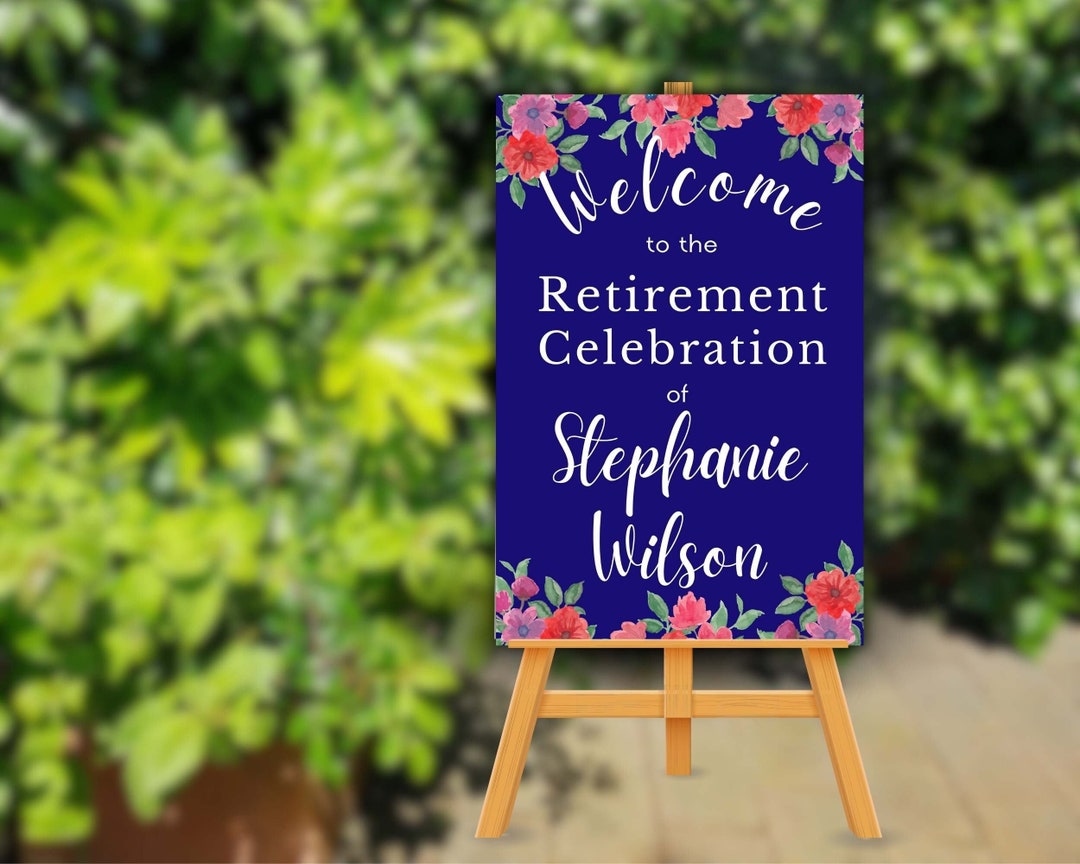 DIY Personalized Retirement Party Welcome Sign, Printable Retirement ...