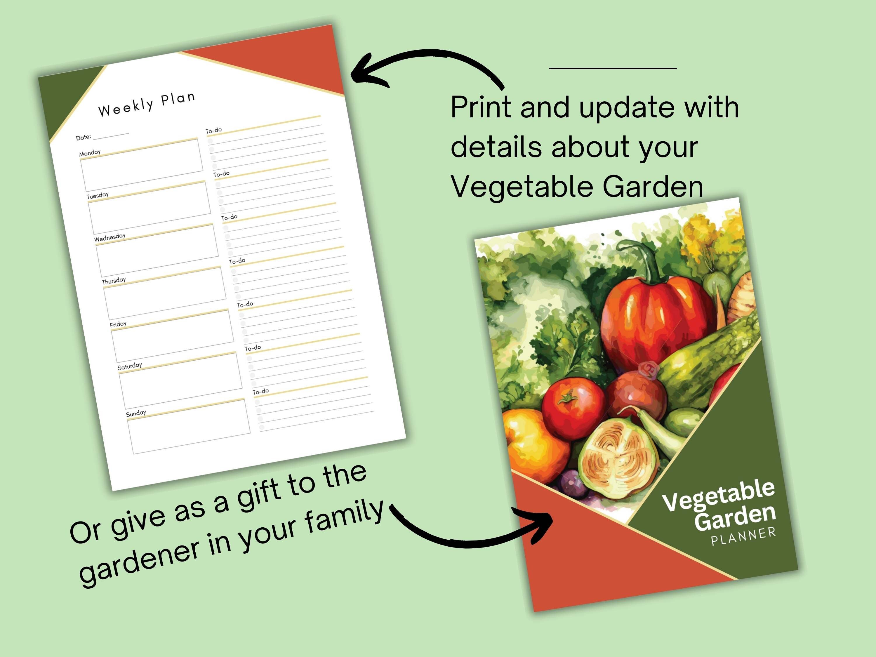 Printable Vegetable Garden Planner, Garden Journal, Vegetable Garden ...