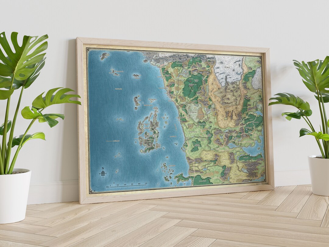 Explore the Forgotten Realms Fearun Map Art Canvas Ready - Etsy Australia