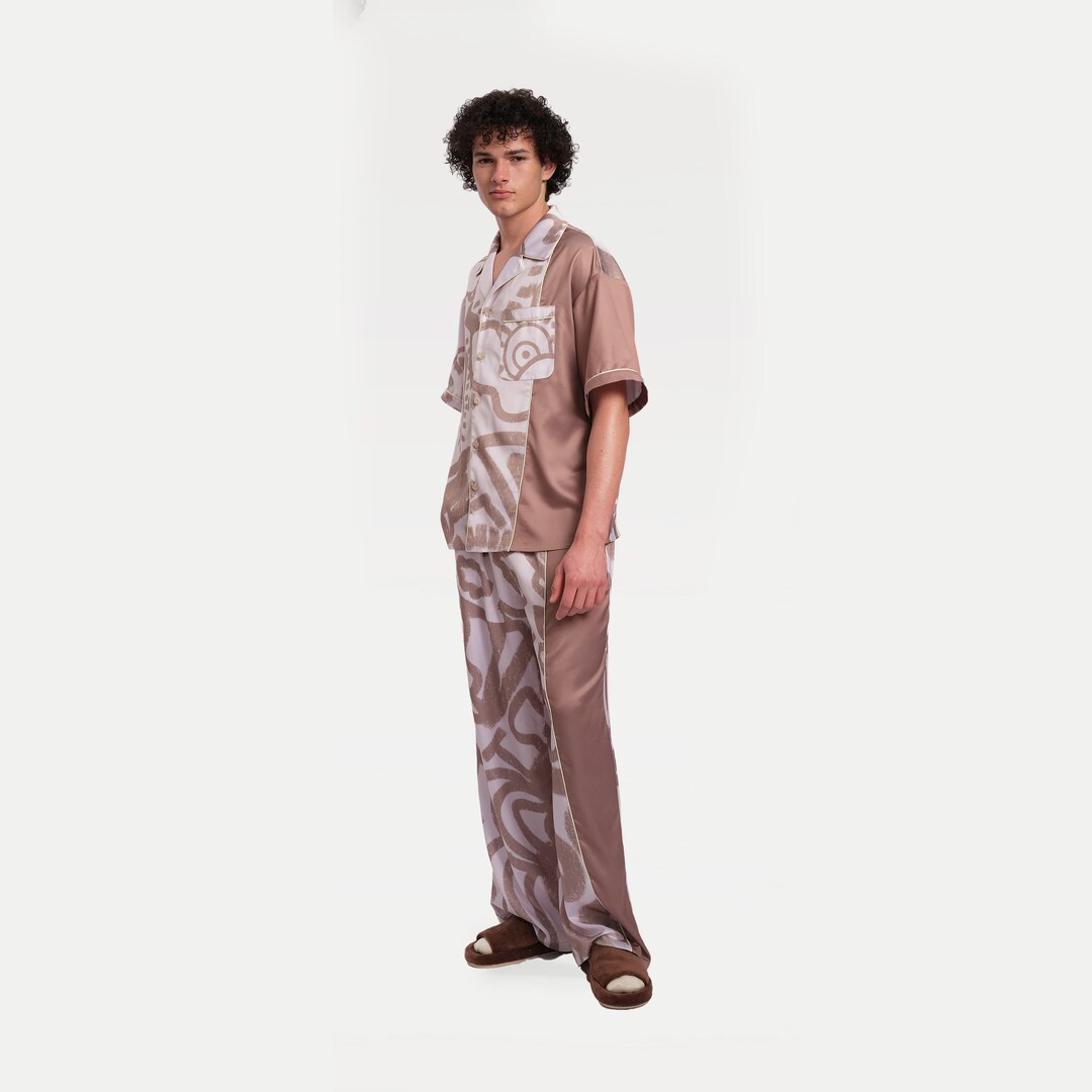 Men Short Sleeve Pajama Set Home Sleepwear Personalized Gifts for Men ...