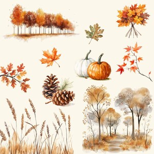 Cozy Autumn Watercolor Clipart - Seasonal Decor - Cottagecore ...