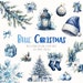 Blue Christmas Watercolor Clipart - Transparent PNG - Christmas Trees ...