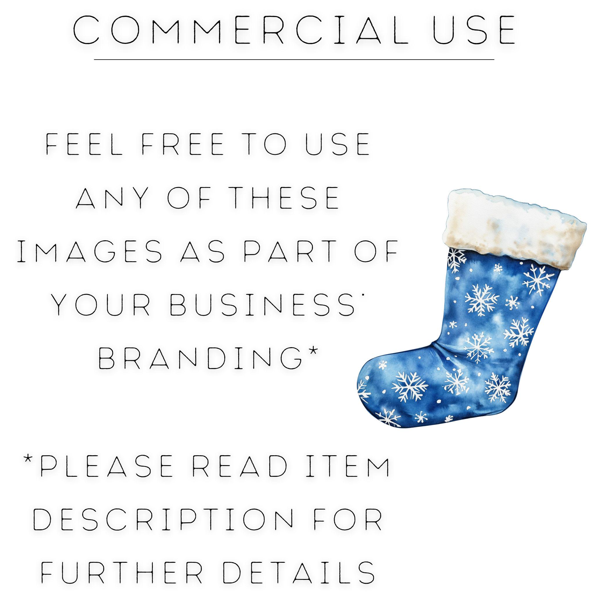 Blue Christmas Clipart - Watercolor Graphics for Personal and ...