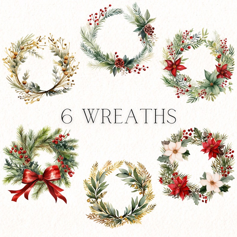 Winter Greenery Clipart Transparent PNG Christmas Trees Wreaths Holiday ...