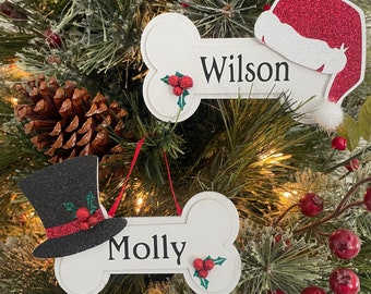 Personalized Pet Ornament, Dog Bone Ornament, Pet Ornament, Christmas ...