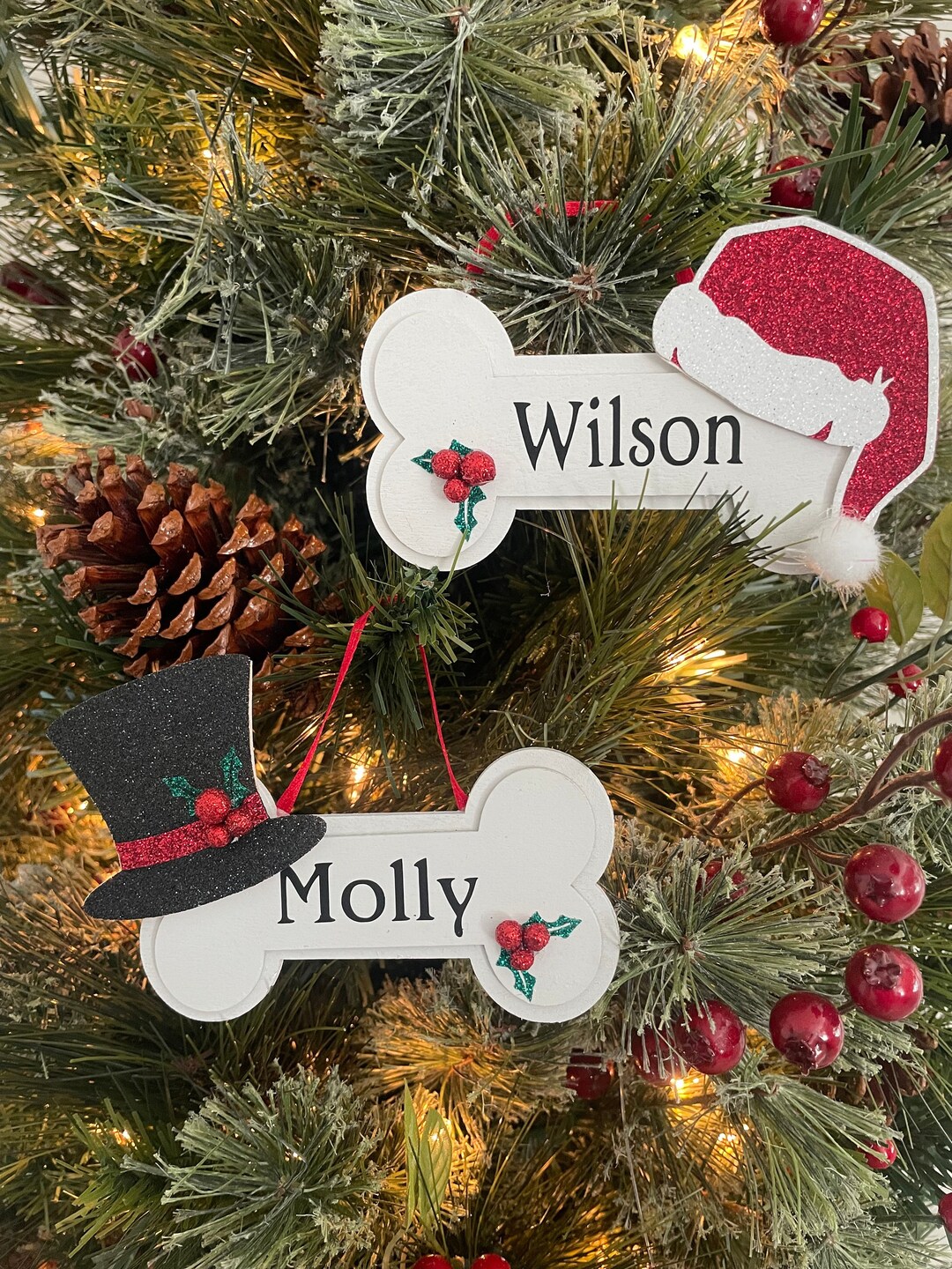 Personalized Dog Bone Christmas Ornament - Etsy