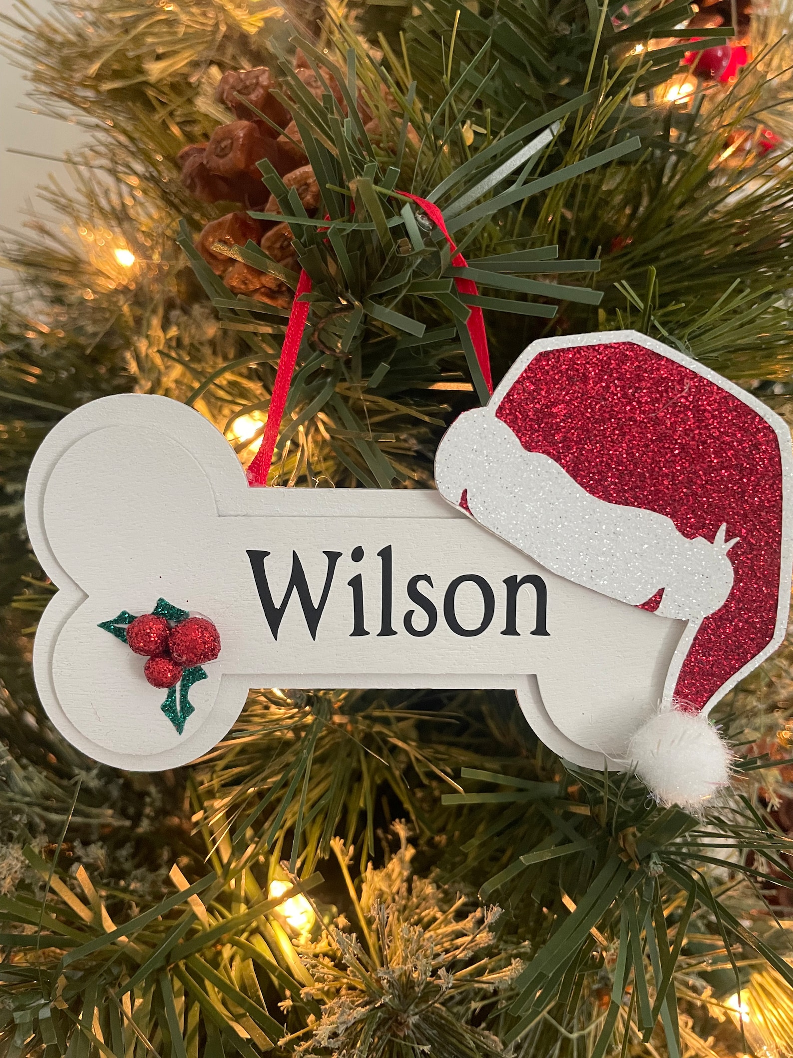 Personalized Dog Bone Christmas Ornament - Etsy