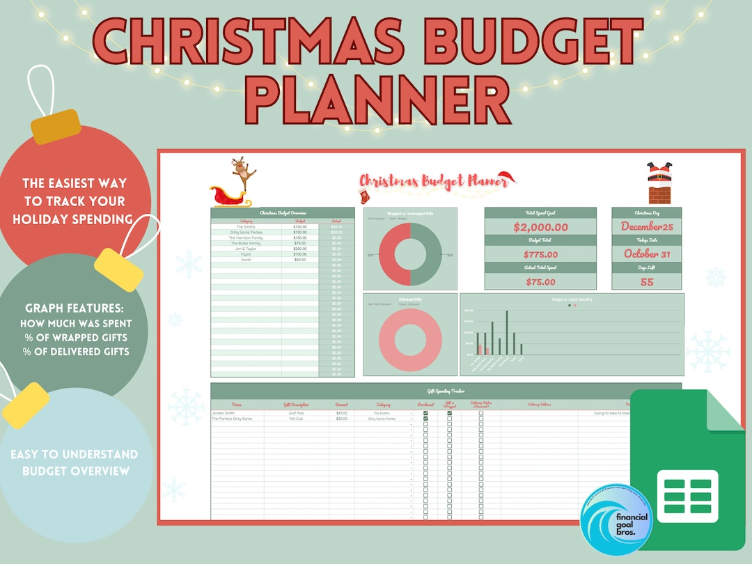 Christmas Budget Planner | Google Sheets Budget Planner | Gift Tracker ...