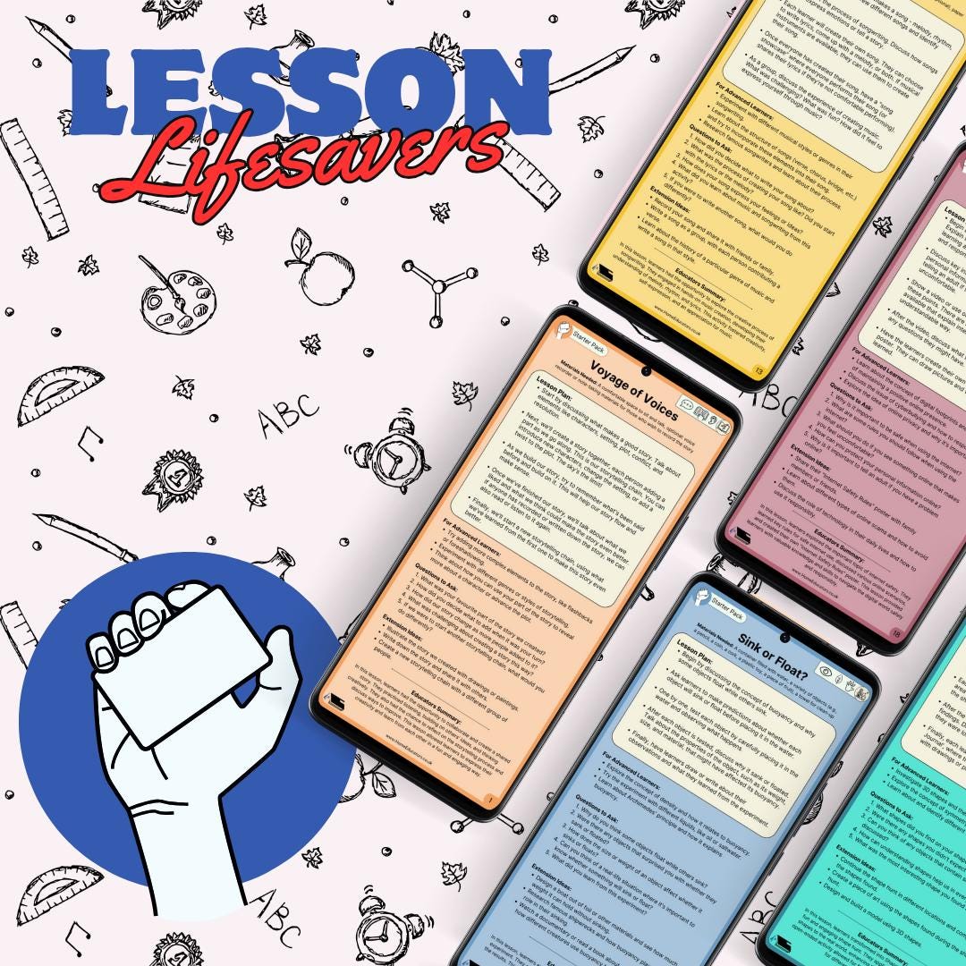 Lesson Lifesavers - Starter Pack (ages 6-12) - Etsy