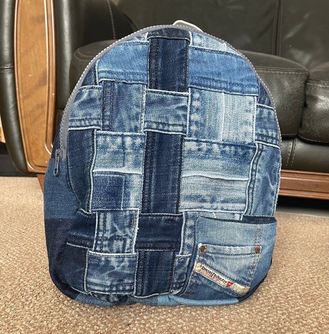 Upcycled Denim Mini Backpack - Etsy
