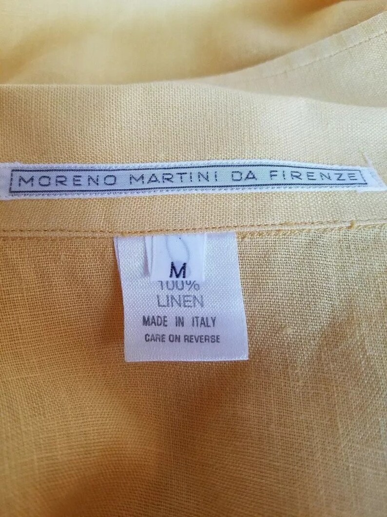 Moreno Martini Linen Shirt Light Yellow DA Firenze Women Size M - Etsy