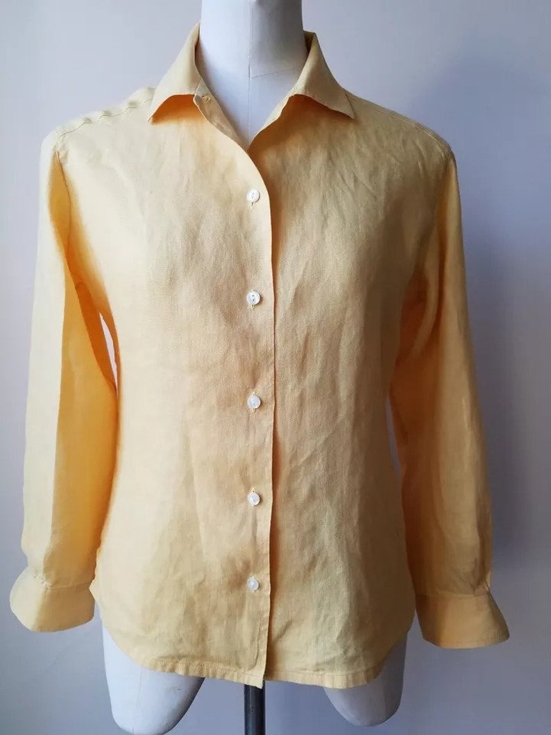 Moreno Martini Linen Shirt Light Yellow DA Firenze Women Size M - Etsy
