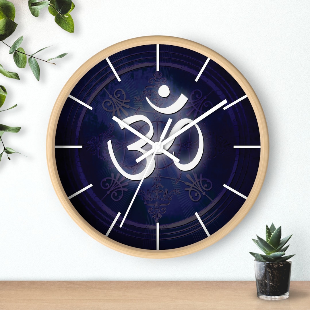 Om Wall Clock, Spiritual Wall Clock, Gift Wall Clock, Hindu Wall Clock ...