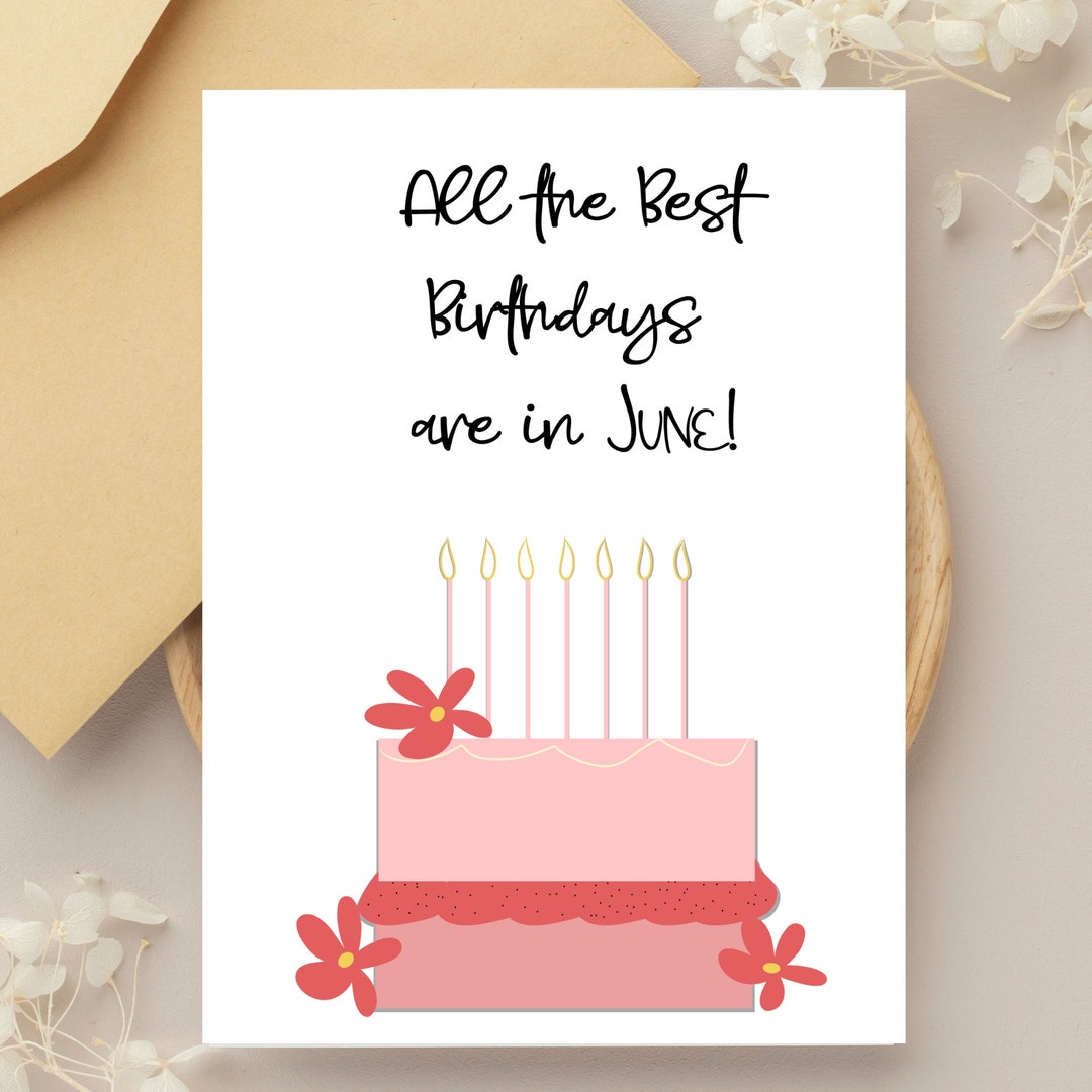 June Birthday Card Printable Birthday Card Sister Birthday Card Funny ...