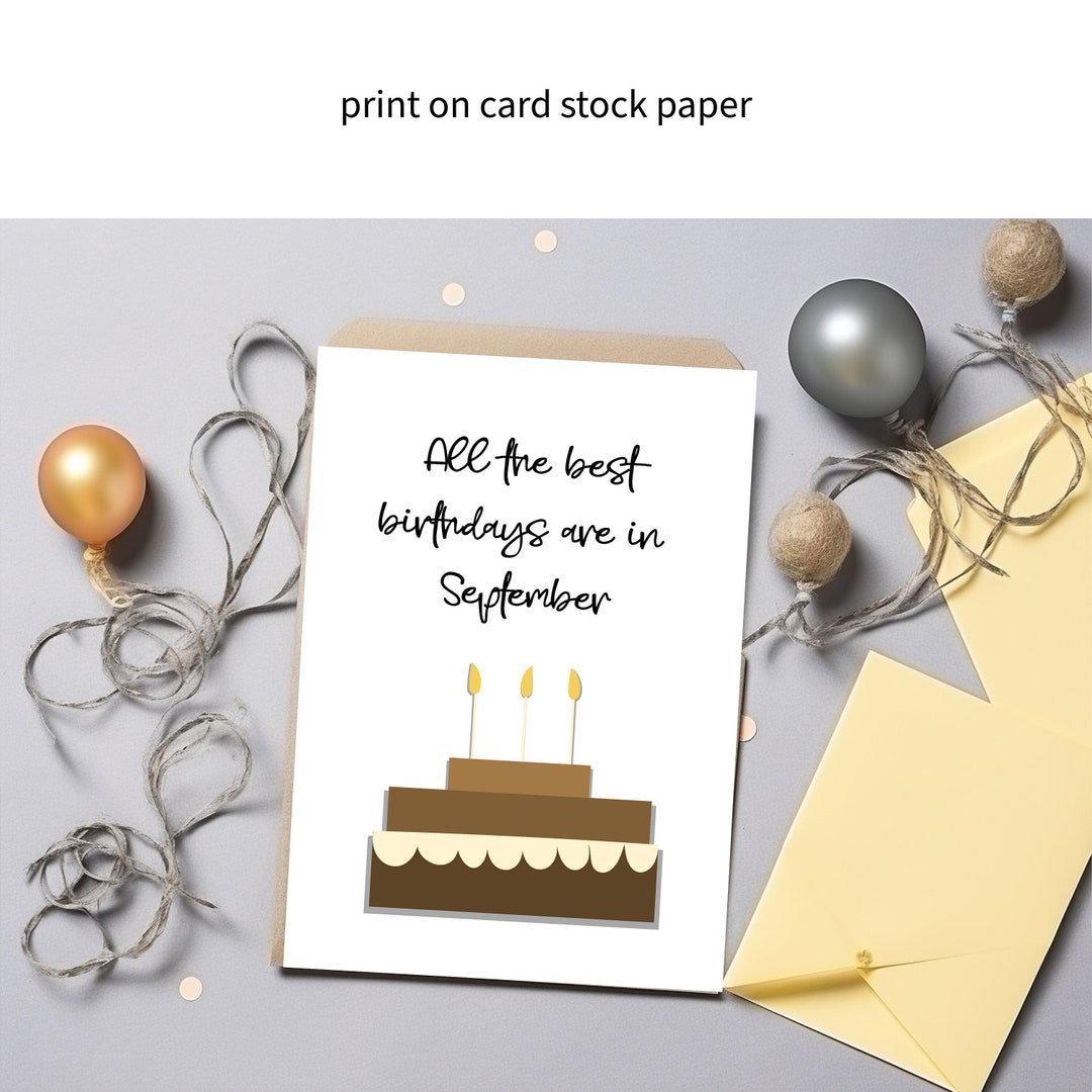 September Birthday Card Printable Birthday Card Sister Birthday Card ...