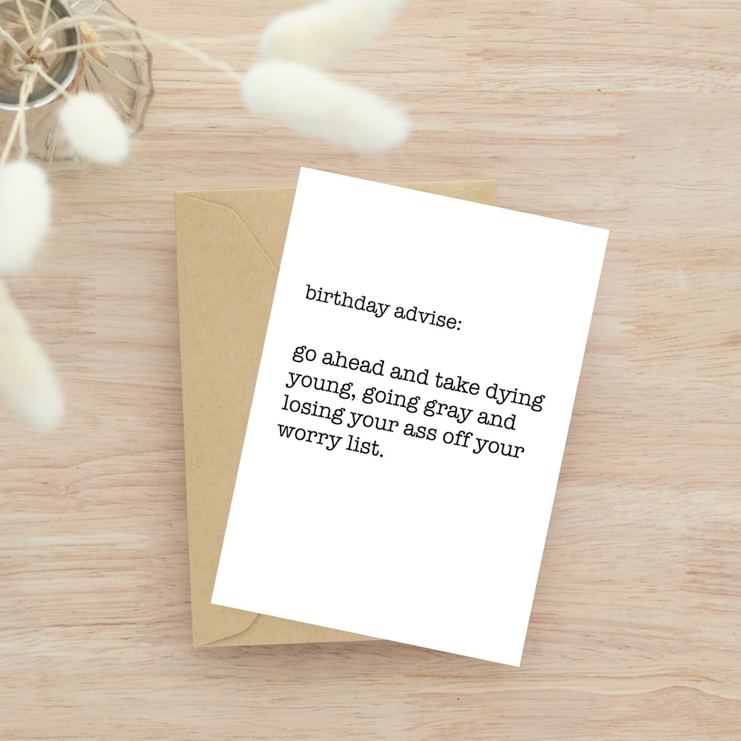 Birthday Advise Birthday Card Printable Card Funny Birthday Card Funny ...