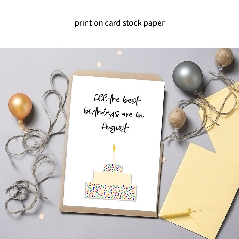 August Birthday Card Printable Birthday Card Sister Birthday Card Funny ...