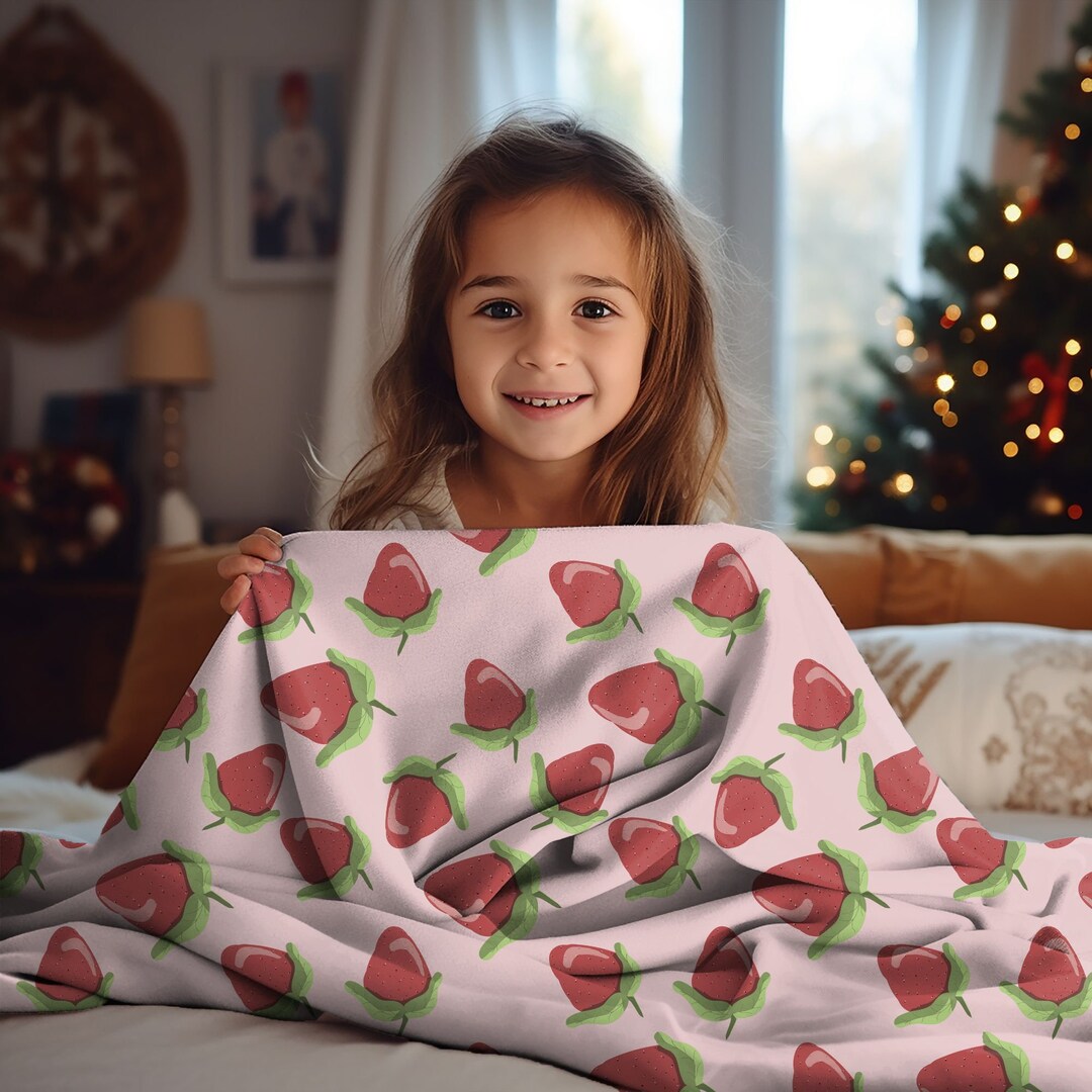 Strawberries Cottage Core Decor Fruit Art Blanket Giftful Blanket for ...