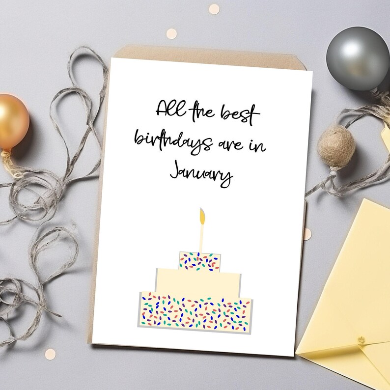 January Birthday Card Printable Birthday Card Sister Birthday Card ...