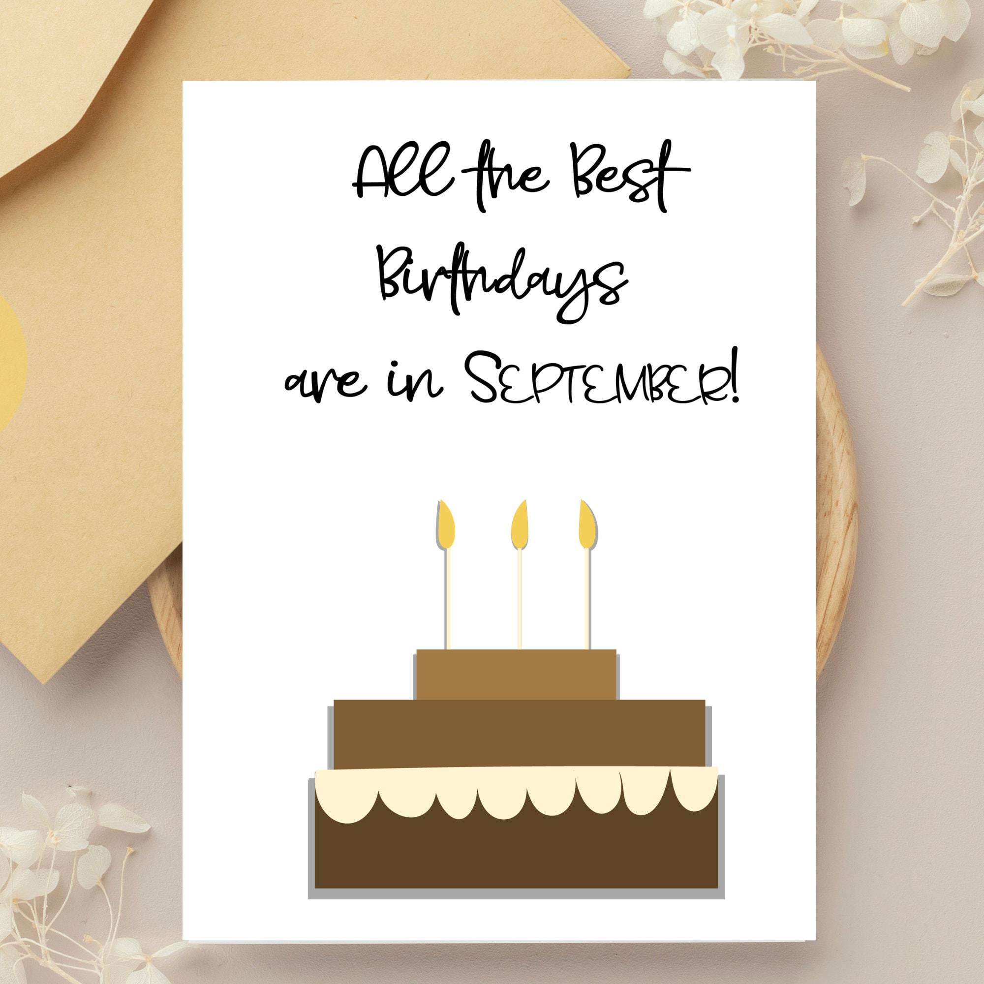 September Birthday Card Printable Birthday Card Sister Birthday Card ...
