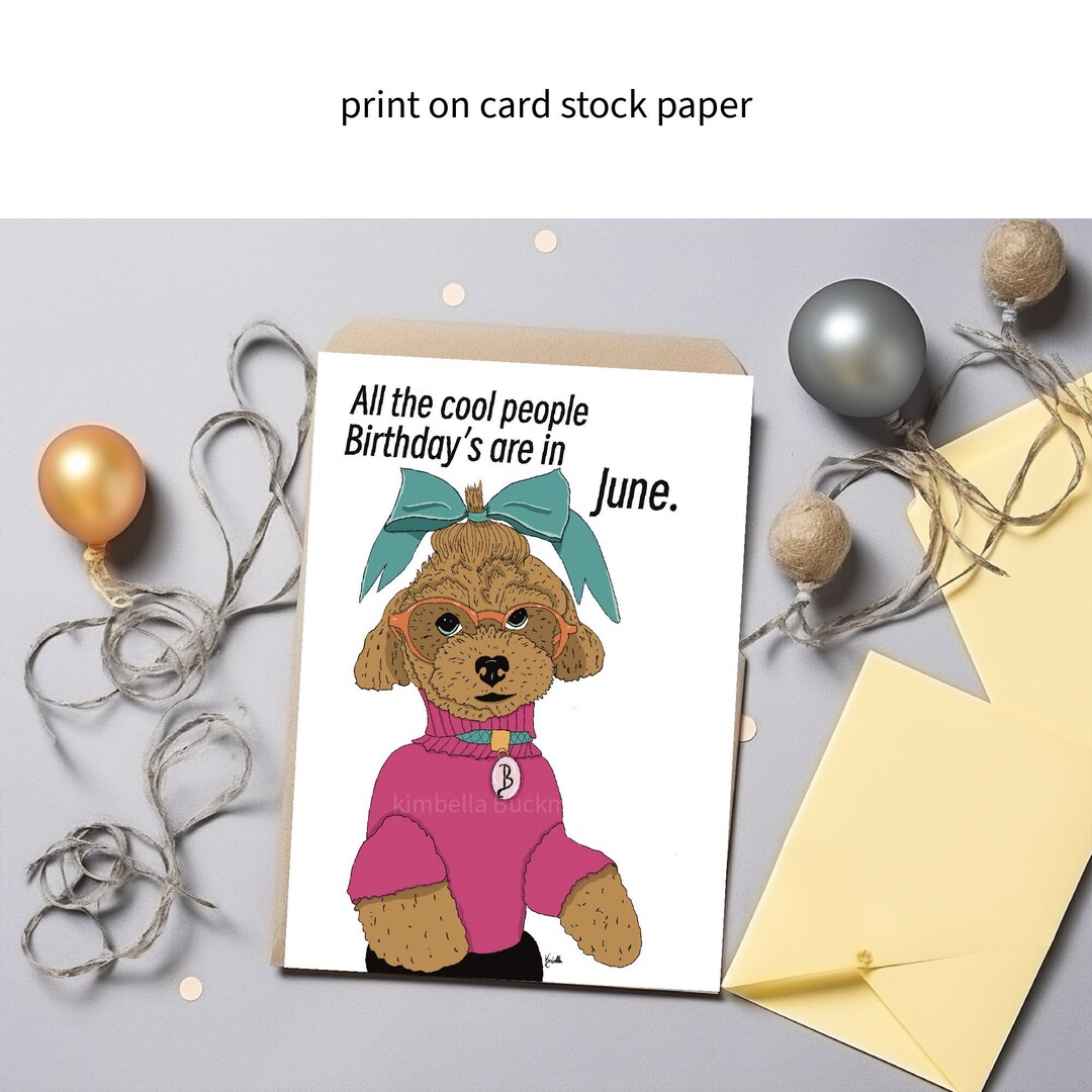 June Birthday Card Printable Birthday Card Sister Birthday Card Funny ...