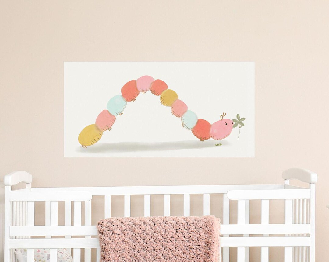 Caterpillar Art Print Watercolor Print for Kids Room - Etsy
