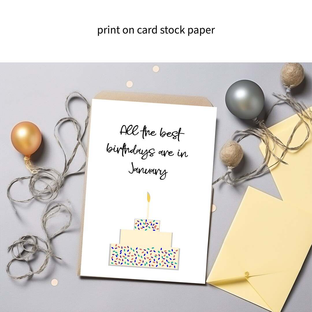 January Birthday Card Printable Birthday Card Sister Birthday Card ...