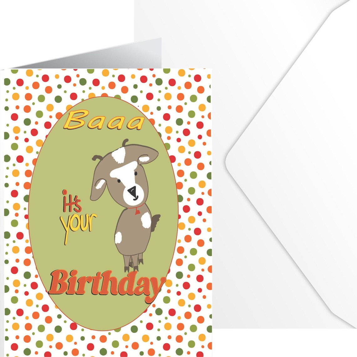 Farm Animal Birthday Card Playful Goat Birthday Card - "baaa, It's Your ...
