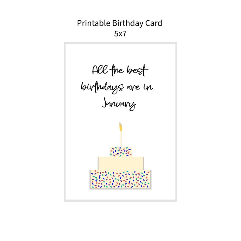 January Birthday Card Printable Birthday Card Sister Birthday Card ...