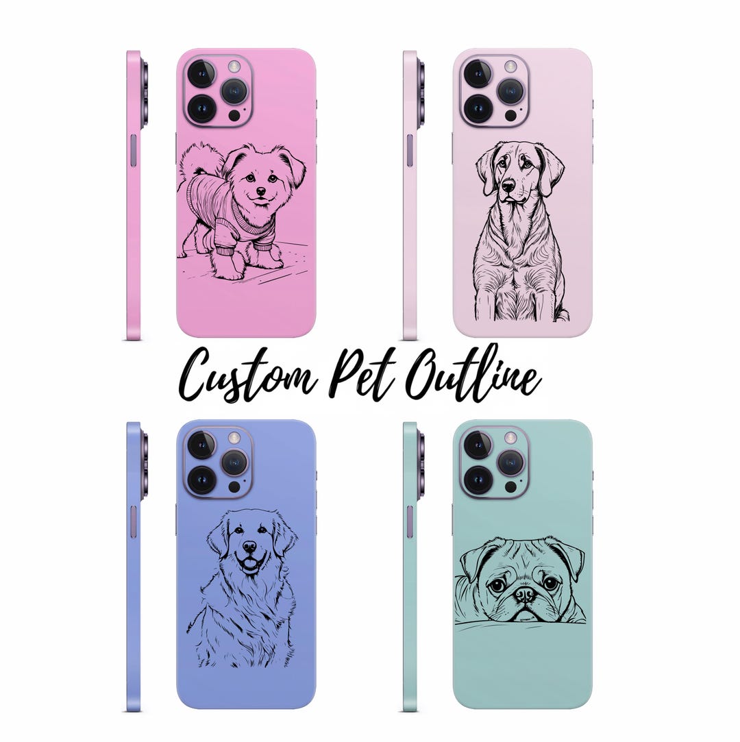 Custom Personalized Pet Outline Skins for All Iphones | High-quality 3M ...