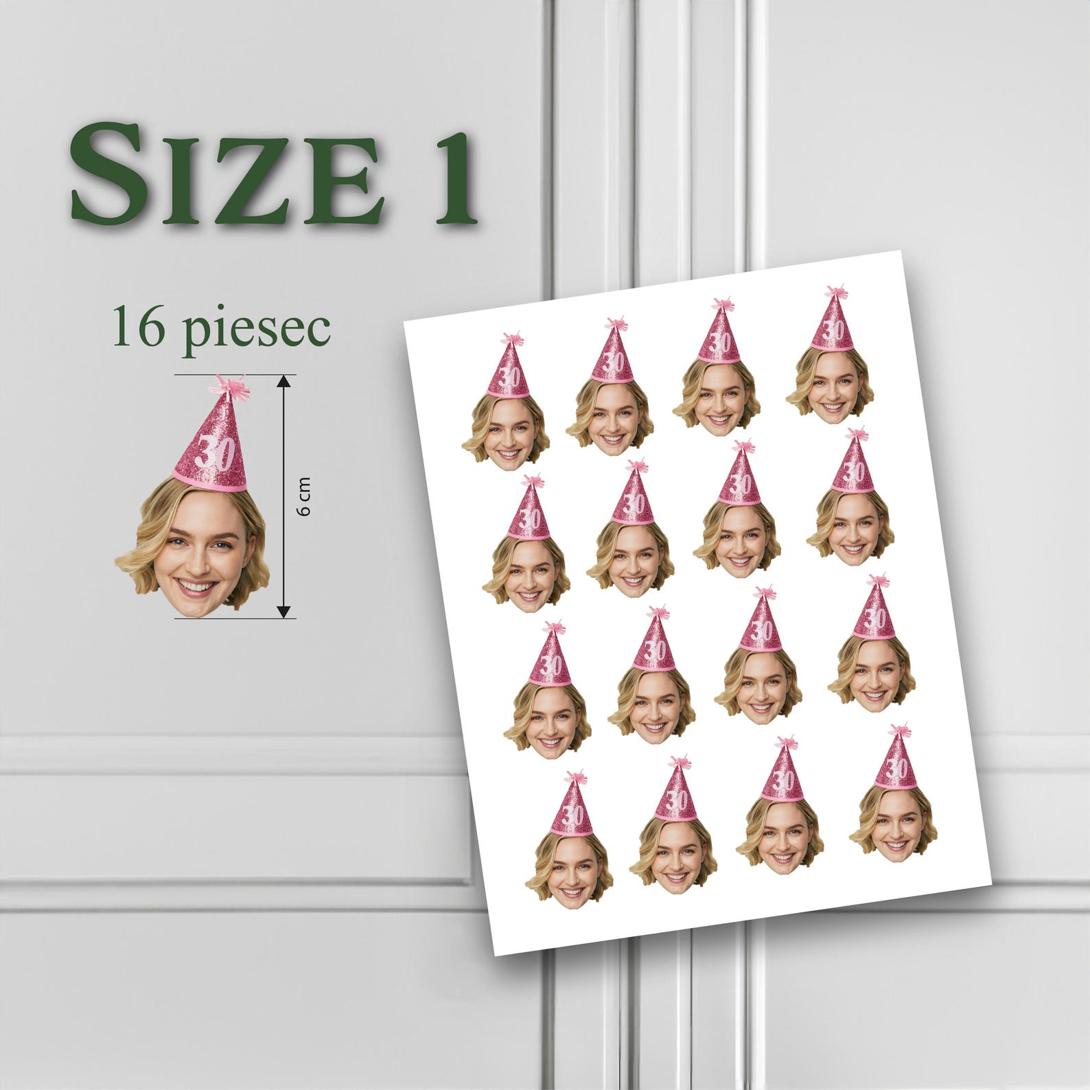 Personalized Face Stickers for Birthday Party, Custom Celebration Decor ...