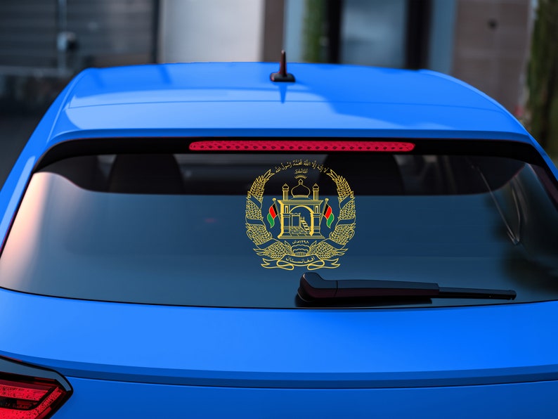Afghanistan Logo, Flag, Map, Sticker for Car Rear Window - High-quality ...
