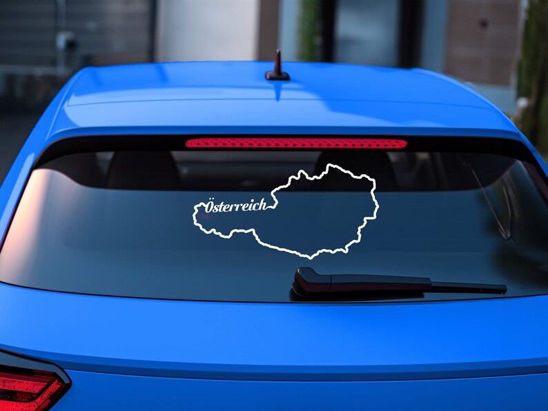 Austria Map Sticker for Car Rear Window High Quality Vinyl Sticker, UV ...