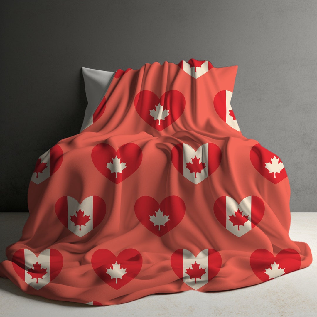 Canada Flag Decor Blanket Gift Canada Gifts for Her Canada Maple Leaf ...