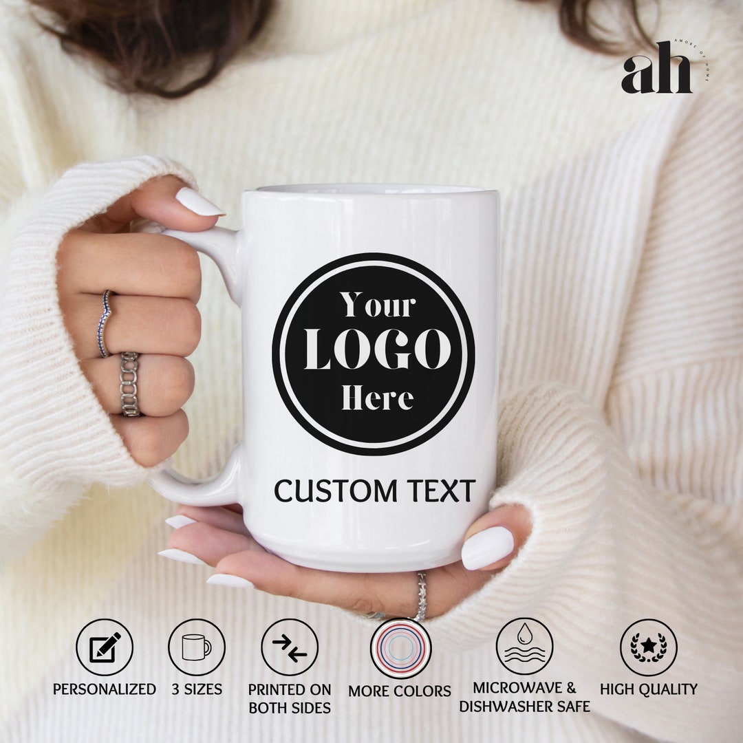 Business Logo Custom Mug Personalized Coffee Mug Custom Brand Logo ...