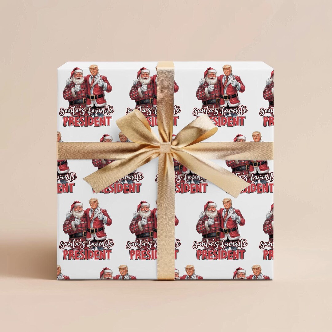 Trump Christmas Wrapping Paper Roll Santa Wrapping Paper Christmas Gift ...