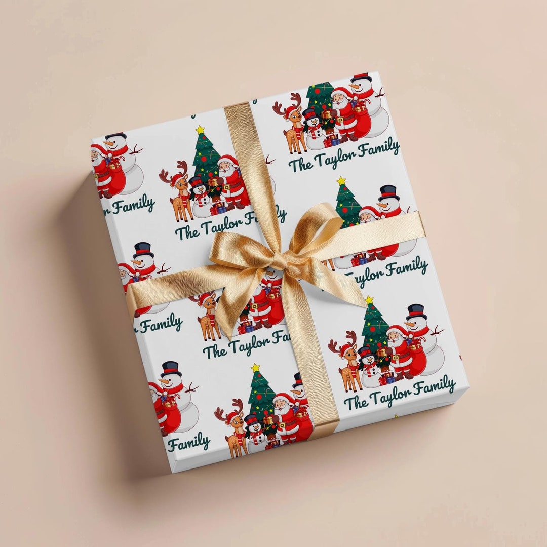 Personalized Christmas Gift Wrapping Paper Roll Custom Christmas Wrapping Paper Custom Christmas ...