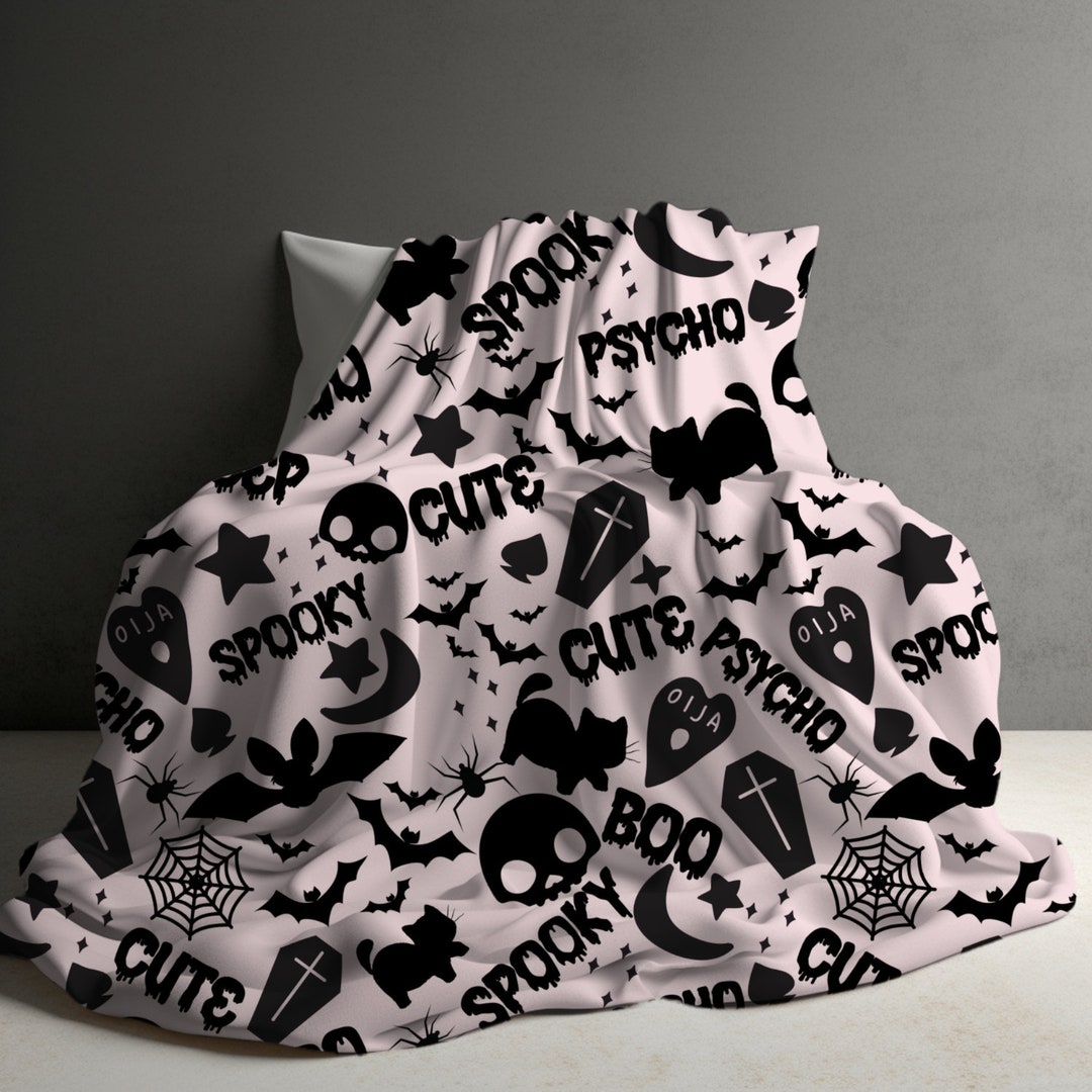 Spooky Halloween Decor Blanket Cat Ghost Halloween Gift Spooky Season ...