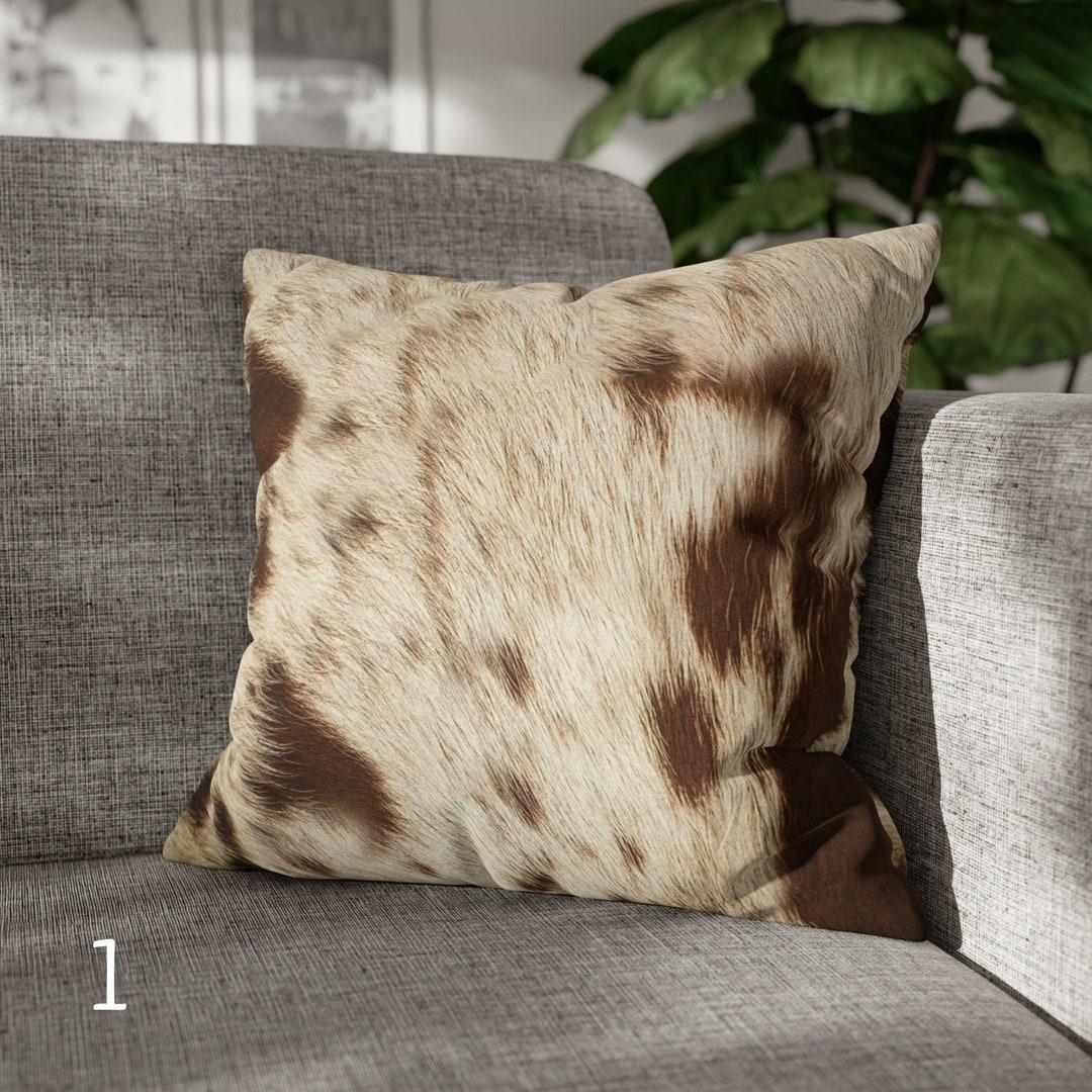 Western Cowhide Pillow FAUX Cow Print Pillow Western Decor Pillow Cover ...