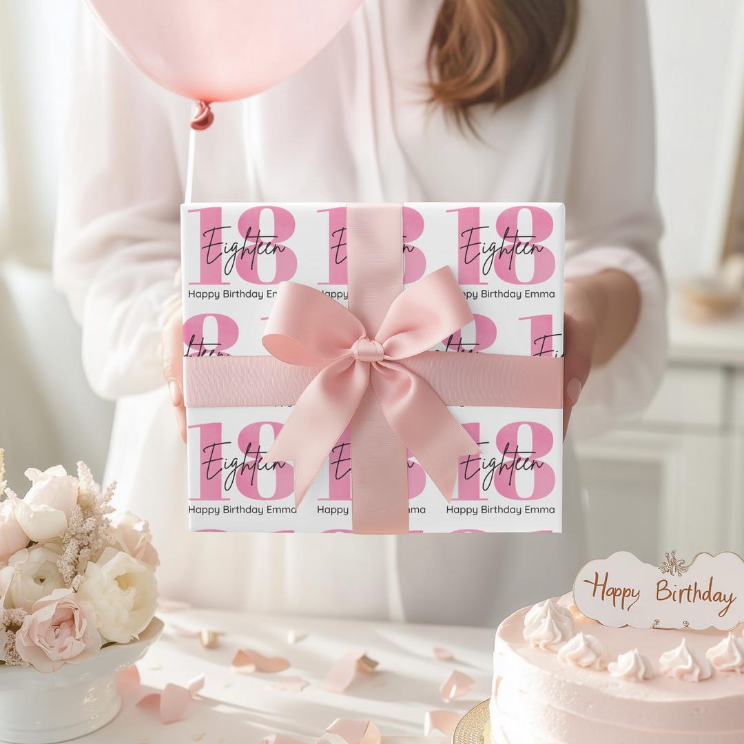 18th Birthday Wrapping Paper Custom Birthday Gift Wrapping Paper Custom ...