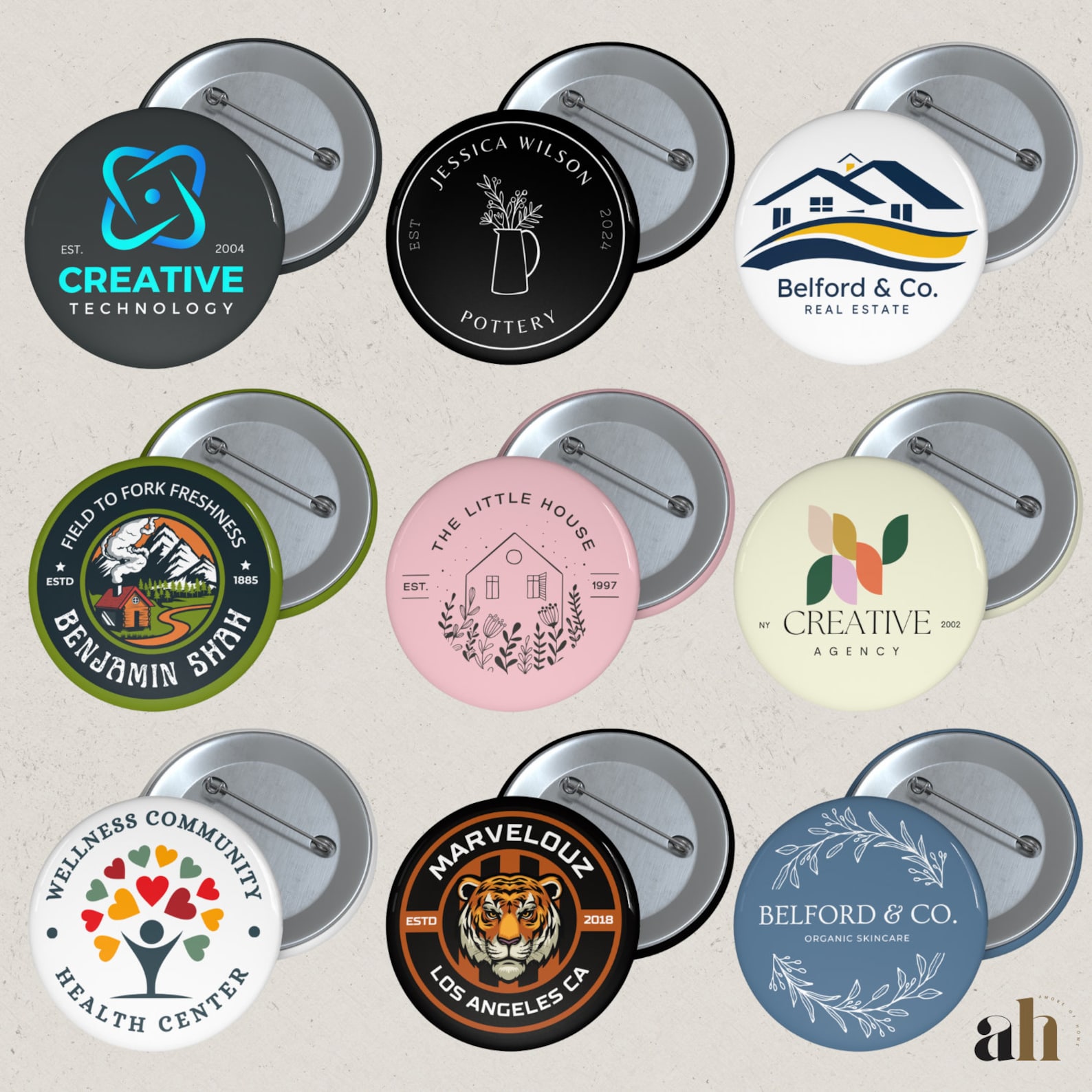 Business Logo Pin Button Custom Pin Bulk Gift Personalized Pin Custom Branding Logo Company Logo ...