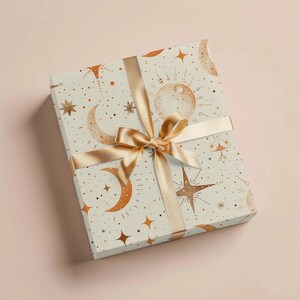 Vintage Wrapping Paper Gift Wrapping Paper Celestial Moon Star Thank ...