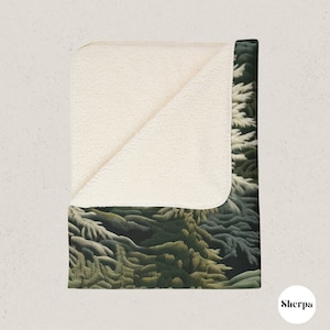Pine Tree Decor Blanket Faux Embroidery Throw Blanket Woodland Decor ...