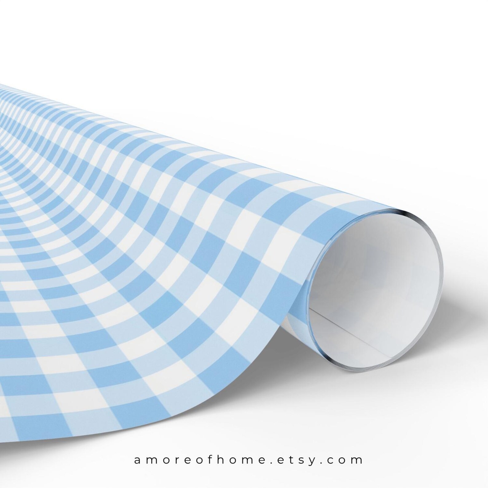 Blue Gingham Wrapping Paper Gift Wrapping Paper Plaid Wrapping Paper ...