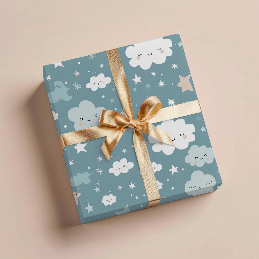 Boy Baby Shower Gift Wrap Baby Boy Gift Wrapping Paper Newborn Gift ...