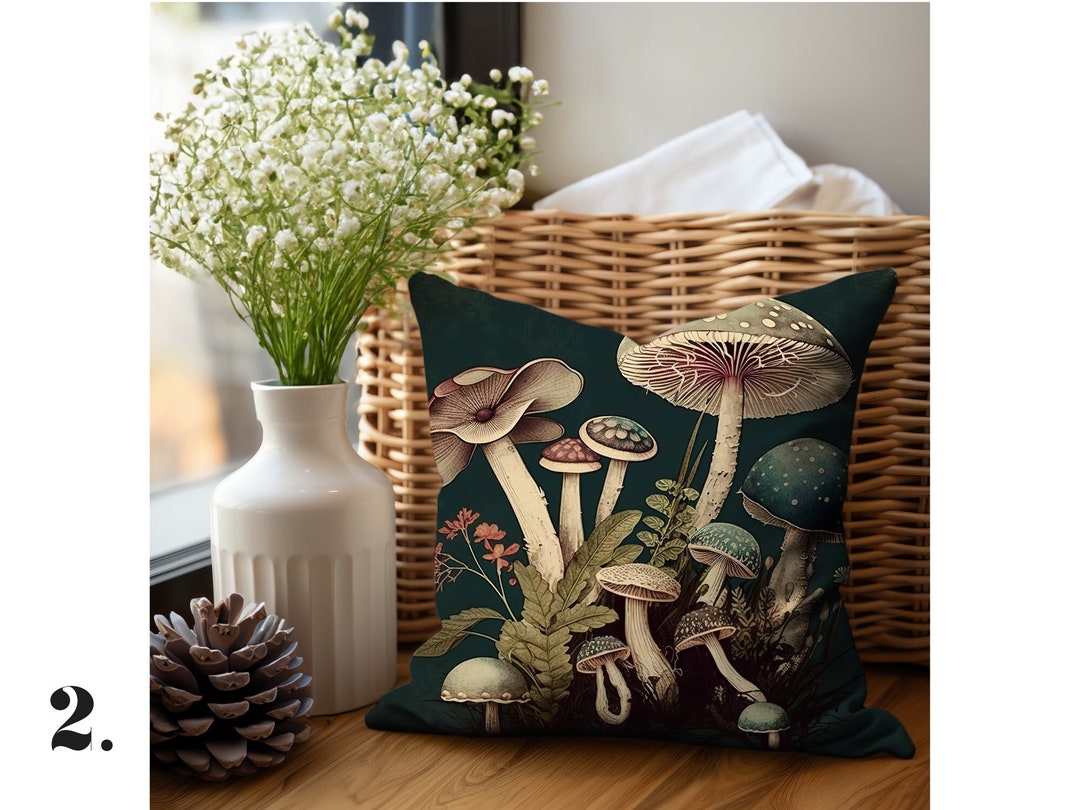 Cottagecore Mushroom Pillow Cottagecore Decor Pillow 14x14 - Etsy